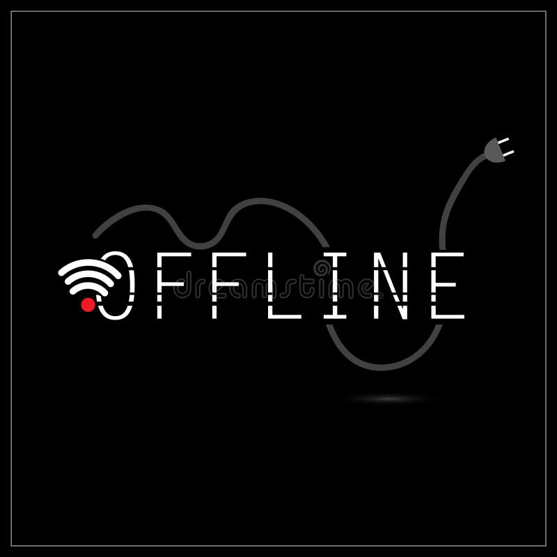 Vector Abstract Offline Disconnect Unplug Concept Logo Text Creative ...