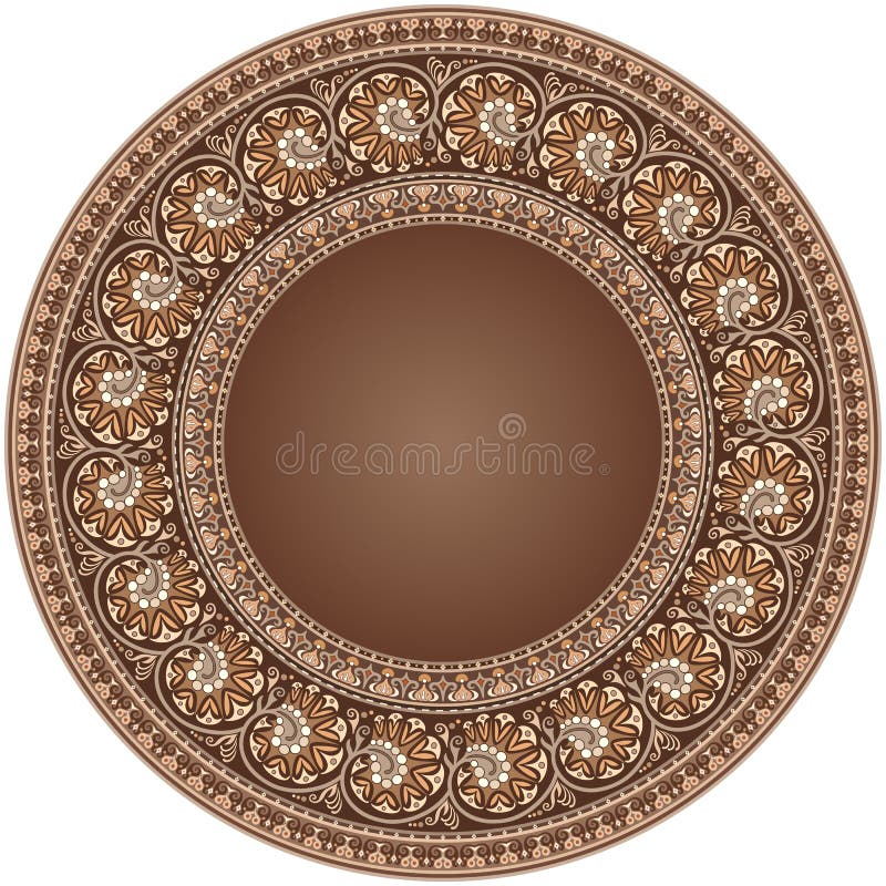 Vector Abstract Ornamental Nature Ethnic Round Frame Stock Vector ...