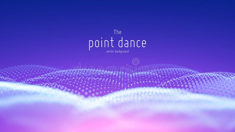 Vector Abstract Particle Wave, Points Array with Shallow Depth of Field. Futuristic Illustration ...