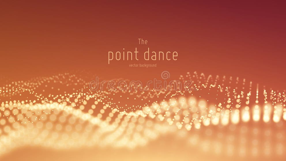 Vector Abstract Particle Wave, Points Array with Shallow Depth of Field. Futuristic Illustration ...