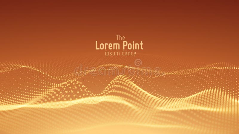 Vector Abstract Particle Wave, Points Array with Shallow Depth of Field ...