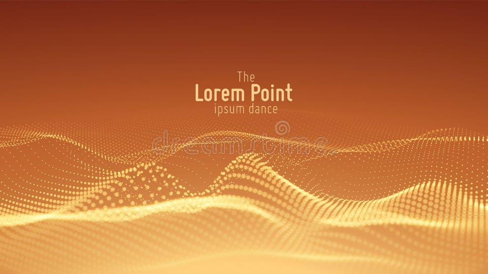 Vector Abstract Particle Wave, Points Array with Shallow Depth of Field. Futuristic Illustration ...