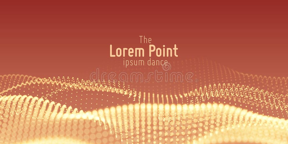 Vector Abstract Particle Wave, Points Array with Shallow Depth of Field. Futuristic Illustration ...