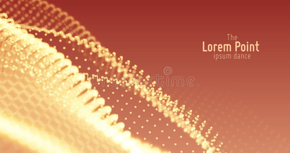Vector Abstract Particle Wave, Points Array with Shallow Depth of Field. Futuristic Illustration ...