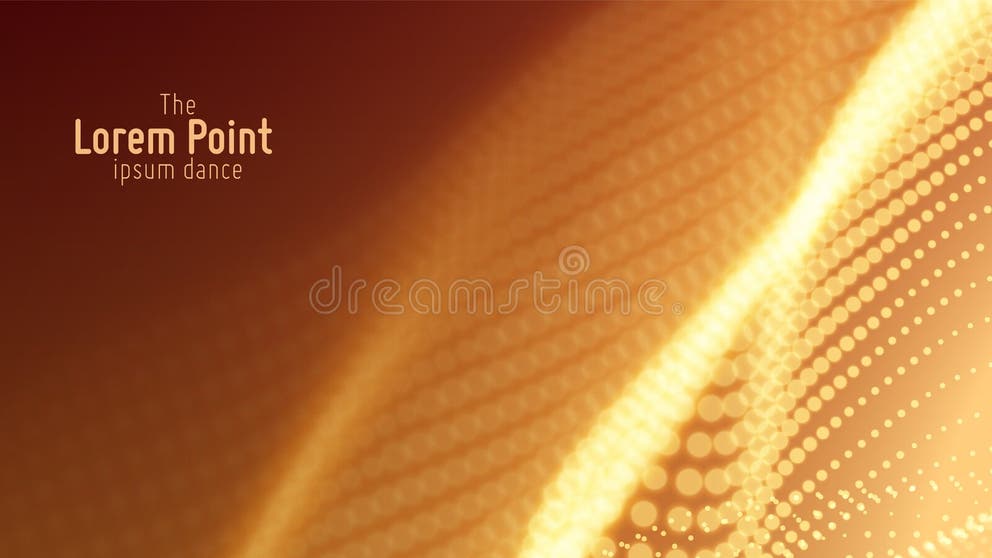 Vector Abstract Particle Wave, Points Array with Shallow Depth of Field. Futuristic Illustration ...