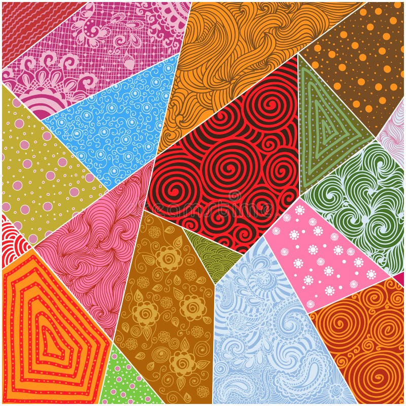 Vector Abstract Patchwork Background. Abstract Art Background with ...