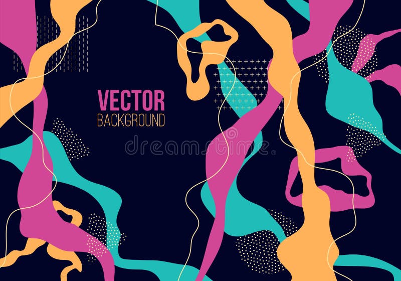 Vector Abstract Pattern Cartoon Texture with Lines, Dots, Doodle ...