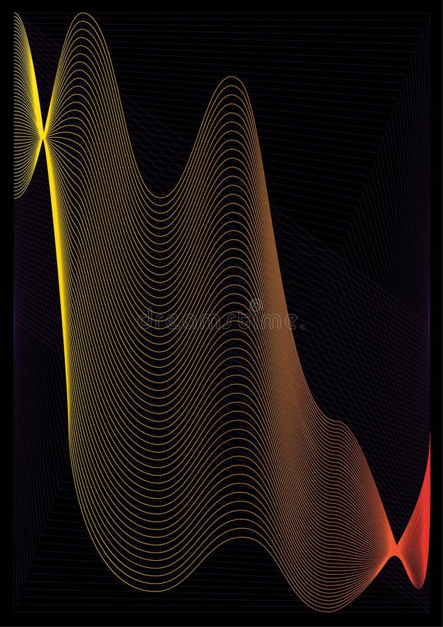 Vector Abstract Pattern - Geometric Shapes from Yellow Gradient Curves ...