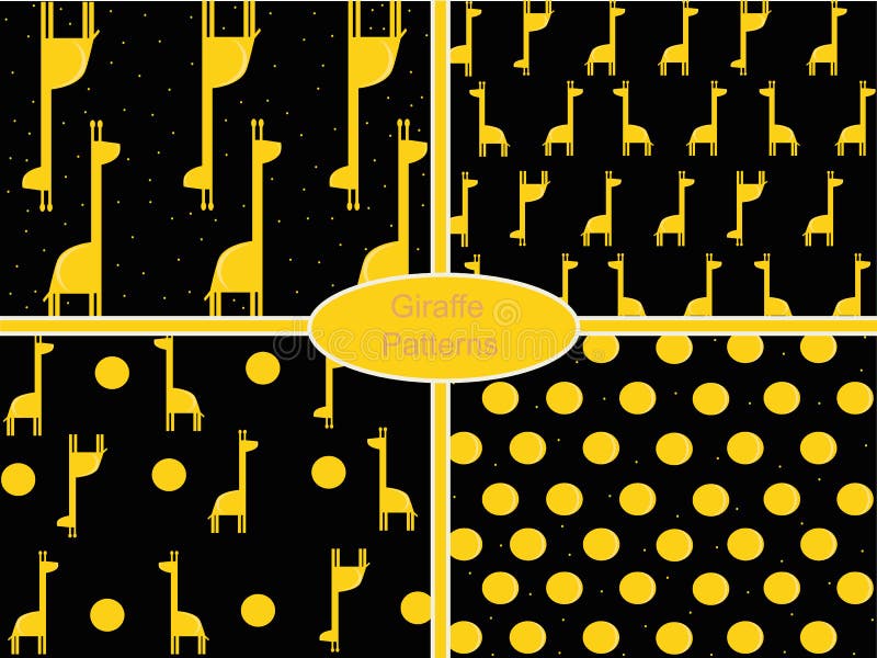 Vector Abstract Pattern Set with Giraffes Stock Vector - Illustration ...