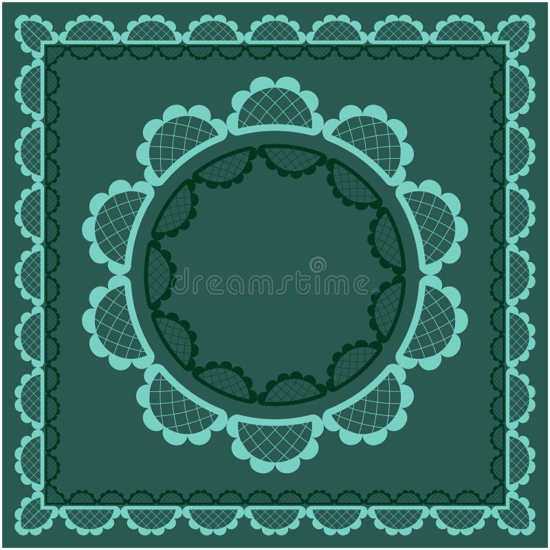 Vector Abstract Pattern in a Square Frame for the Design of a Shawl ...