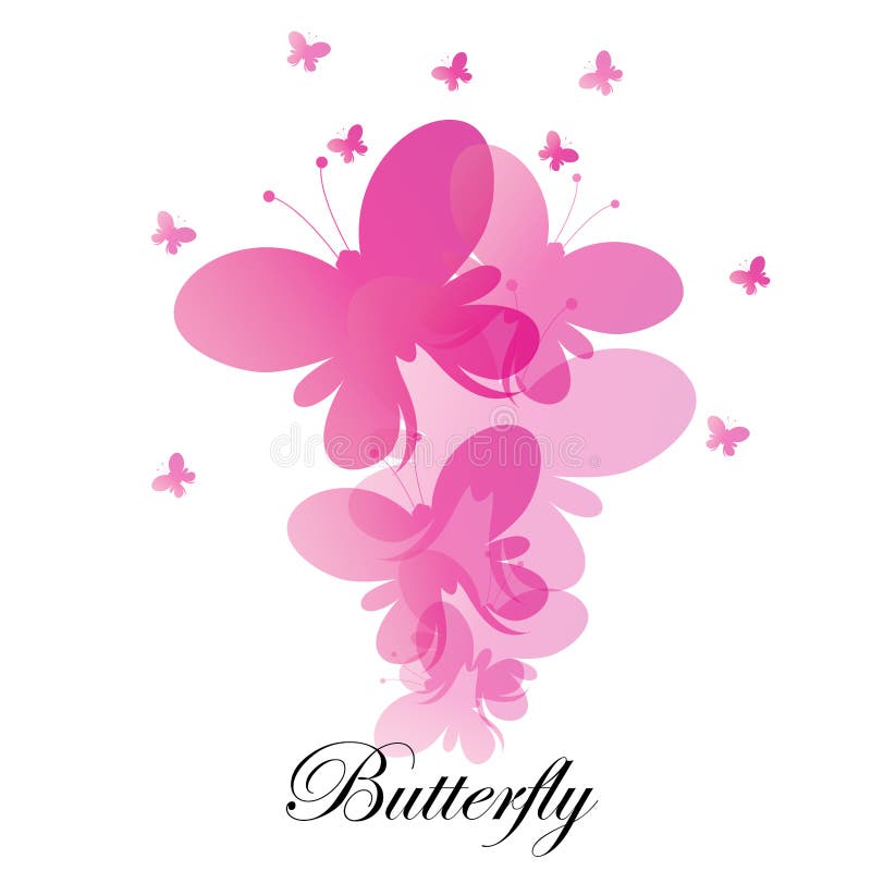Vector Abstract Pink Butterflies Background Stock Illustration ...