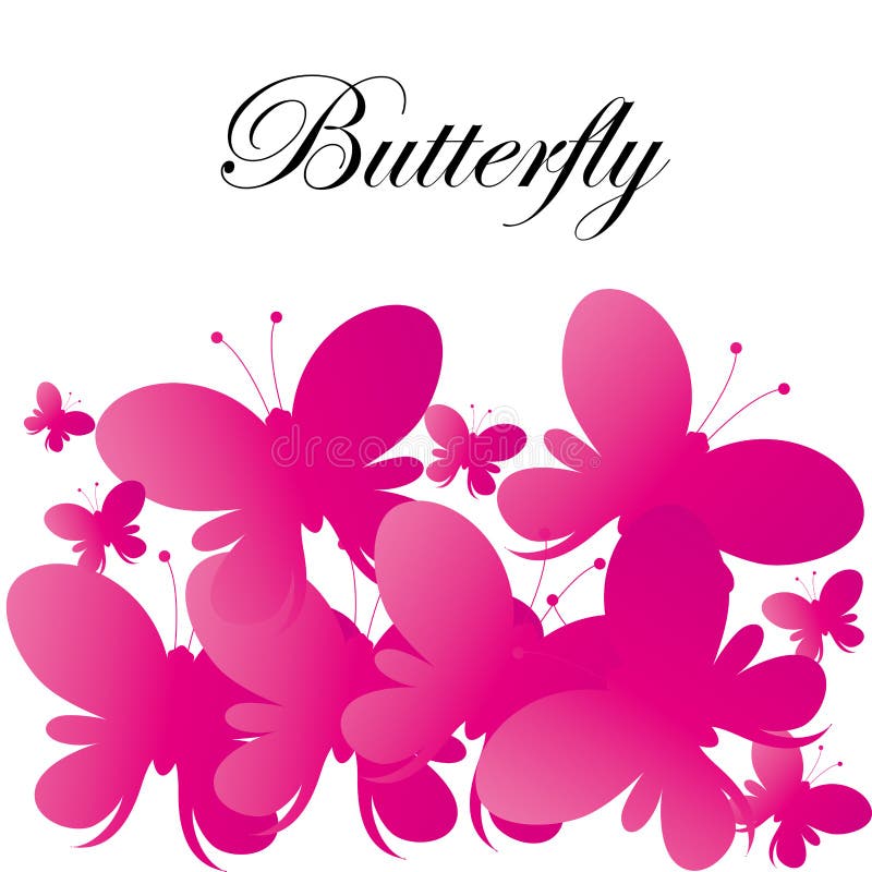 Vector Abstract Pink Butterflies Background Stock Illustration ...