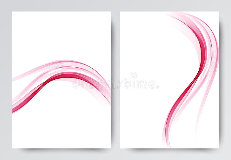 Vector Abstract Pink Curved Lines Background. Template Brochure Design ...