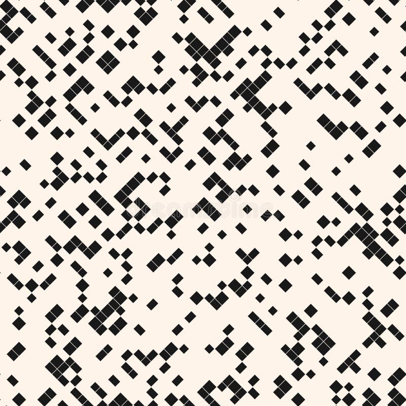 Vector Abstract Pixel Background. Black and White Geometric Seamless ...