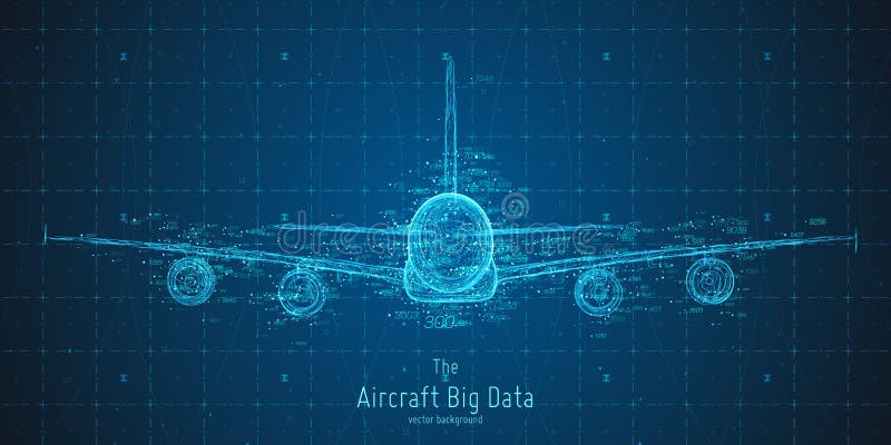 Vector Abstract Plane Big Data Graph Visualization. Aircraft ...