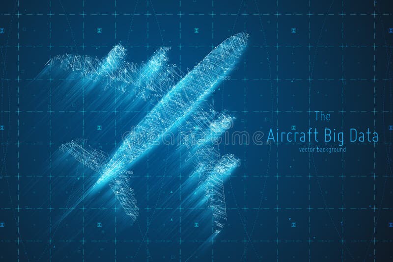 Vector Abstract Plane Big Data Graph Visualization. Aircraft ...