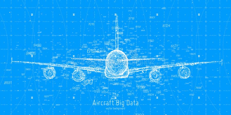 Vector Abstract Plane Big Data Graph Visualization. Aircraft ...