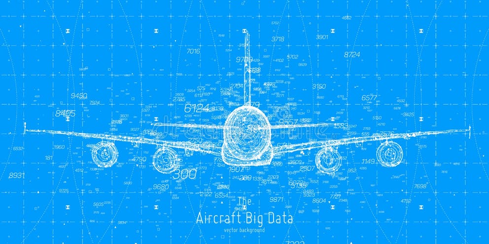 Vector Abstract Plane Big Data Graph Visualization. Aircraft ...
