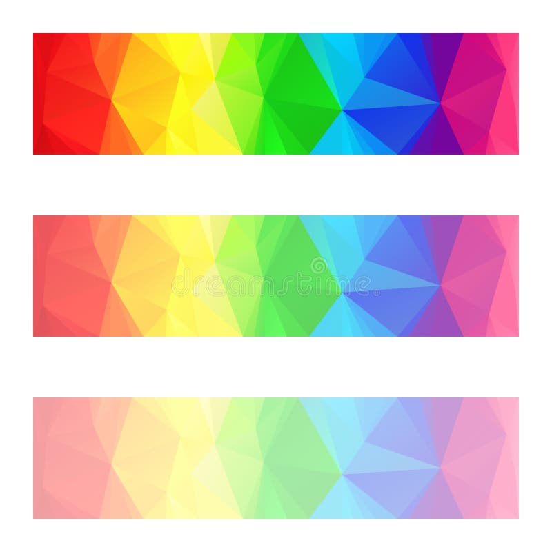 Vector Abstract Polygon Banners with a Triangle Pattern with Different ...