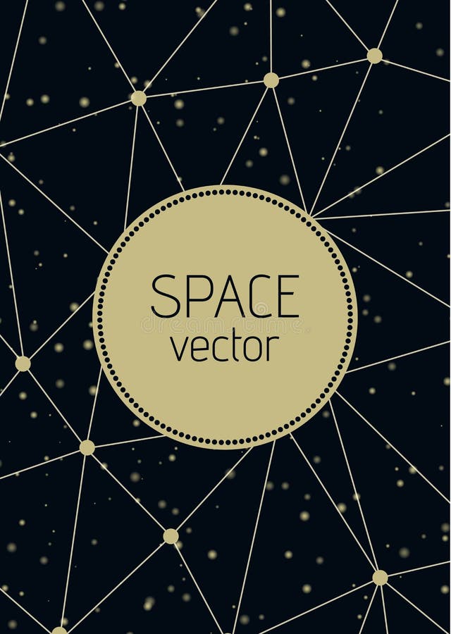 Vector Abstract Polygon Space Background with Stars Illustration Stock ...