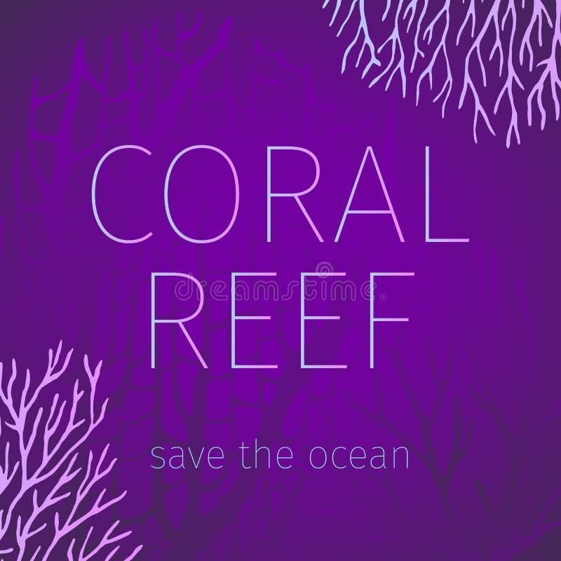 Vector Abstract Poster Save the Reef Stock Vector - Illustration of ...