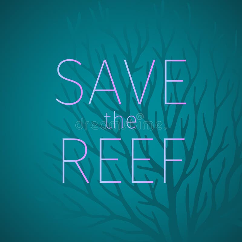 Vector Abstract Poster Save the Reef Stock Vector - Illustration of ...