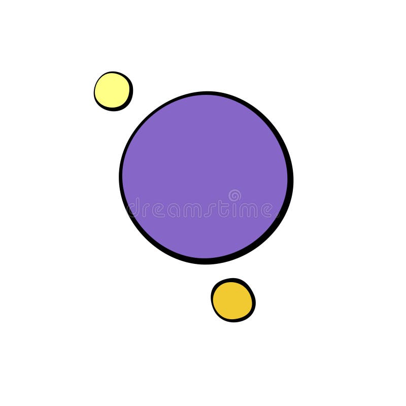Vector Abstract Purple Planet with Two Satellites. the Planetary System ...