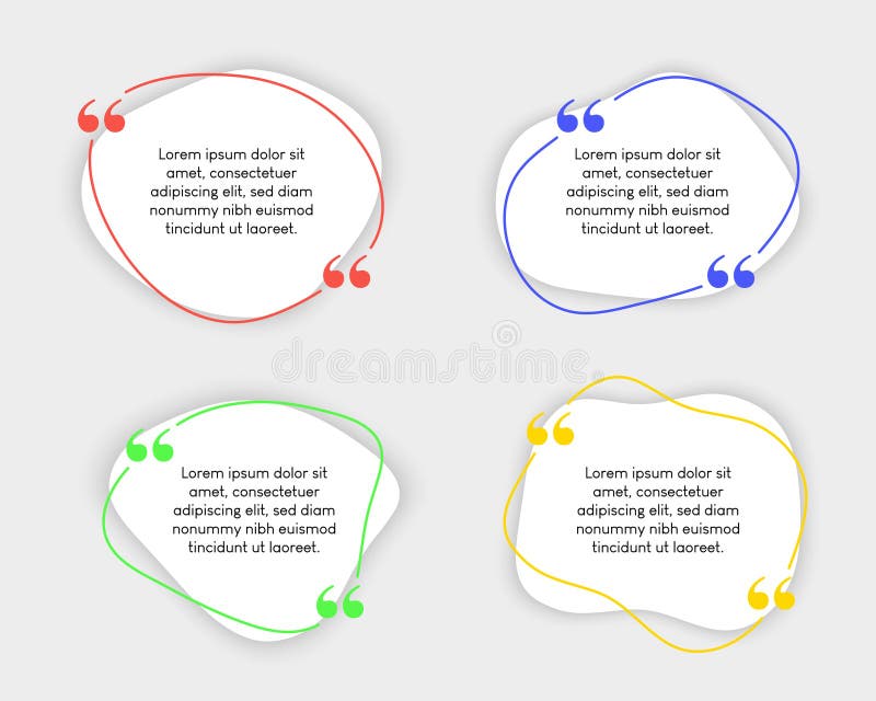 Vector Abstract Quote Box Set for Message and Text. Bubble Message and ...