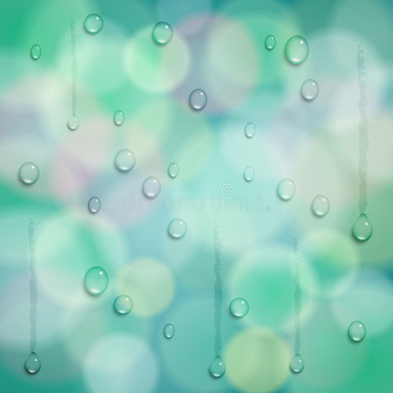 Vector Abstract Rain Background with Bokeh Light Effects Stock Vector ...