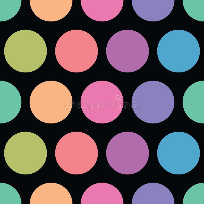 Vector Abstract Rainbow Circles Seamless Pattern Background. Perfect for Fabric, Scrapbooking ...