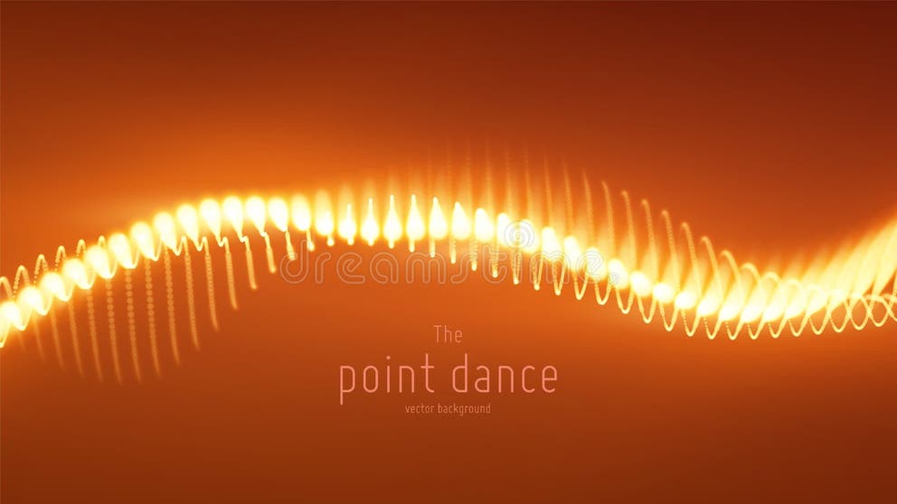 Vector Abstract Red Particle Wave, Points Array, Shallow Depth of Field. Futuristic Illustration ...