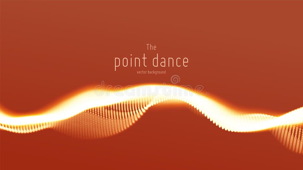 Vector Abstract Red Particle Wave, Points Array, Shallow Depth of Field. Futuristic Illustration ...