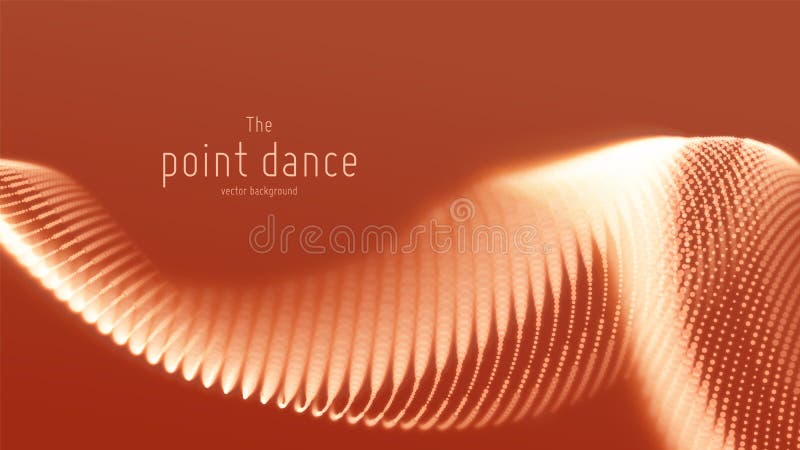 Vector Abstract Red Particle Wave, Points Array, Shallow Depth of Field. Futuristic Illustration ...