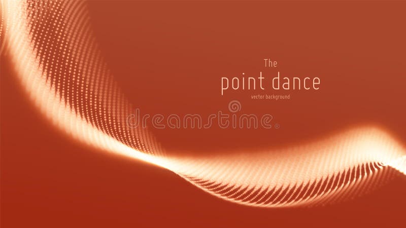 Vector Abstract Red Particle Wave, Points Array, Shallow Depth of Field. Futuristic Illustration ...