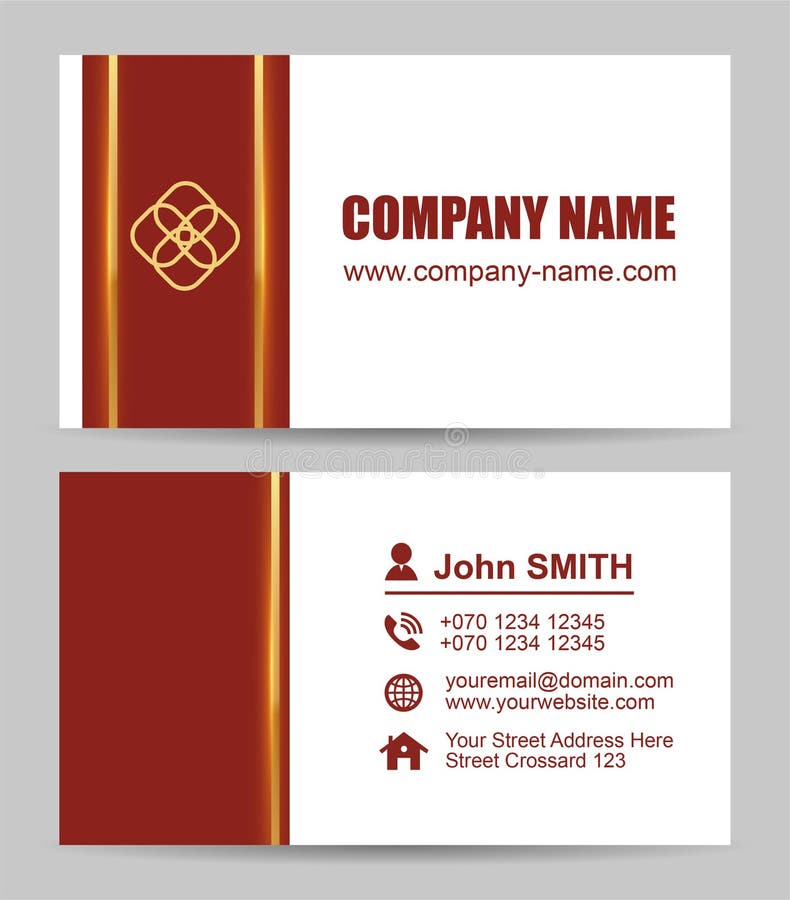 Abstract Red and White Business Card with Abstract Logo Template Stock ...