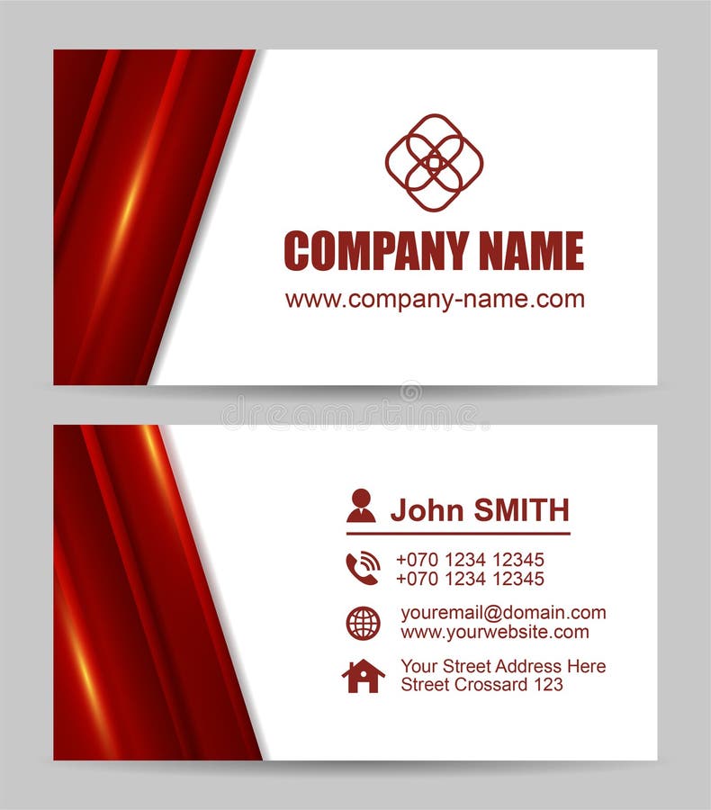 Abstract Red and White Business Card with Abstract Logo Template Stock ...