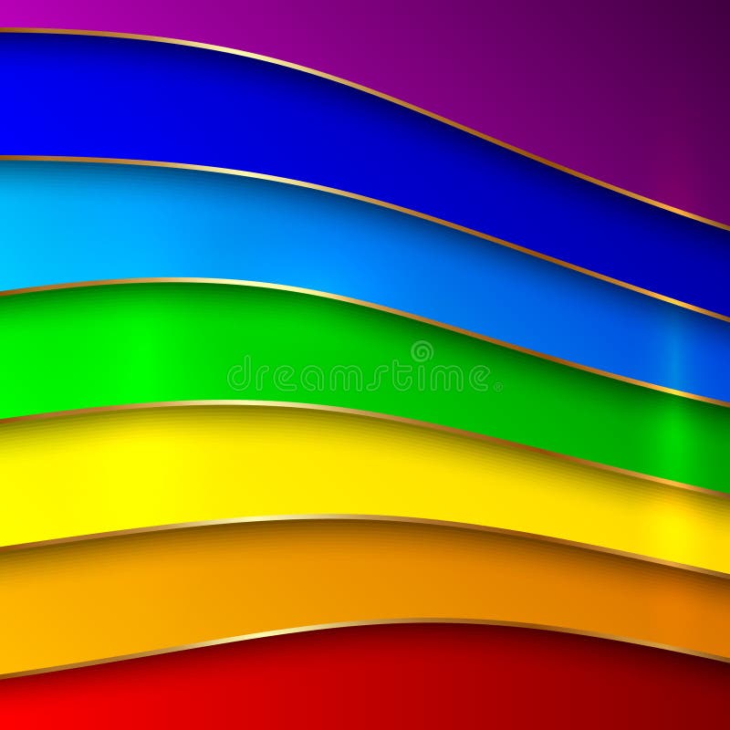 Vector Abstract Round Rainbow Curve Lines with Stock Vector ...