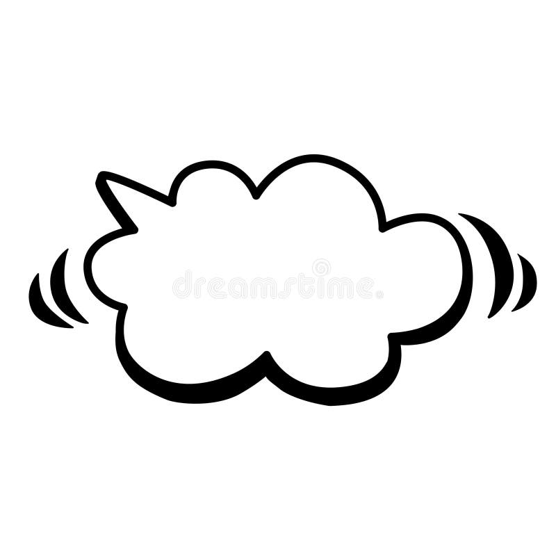 Vector Speech Bubble for Words in the Form of Cloud. Hand Drawn ...