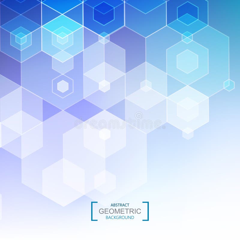 Vector Abstract Science Background. Hexagon Transparent Blue Geometric ...