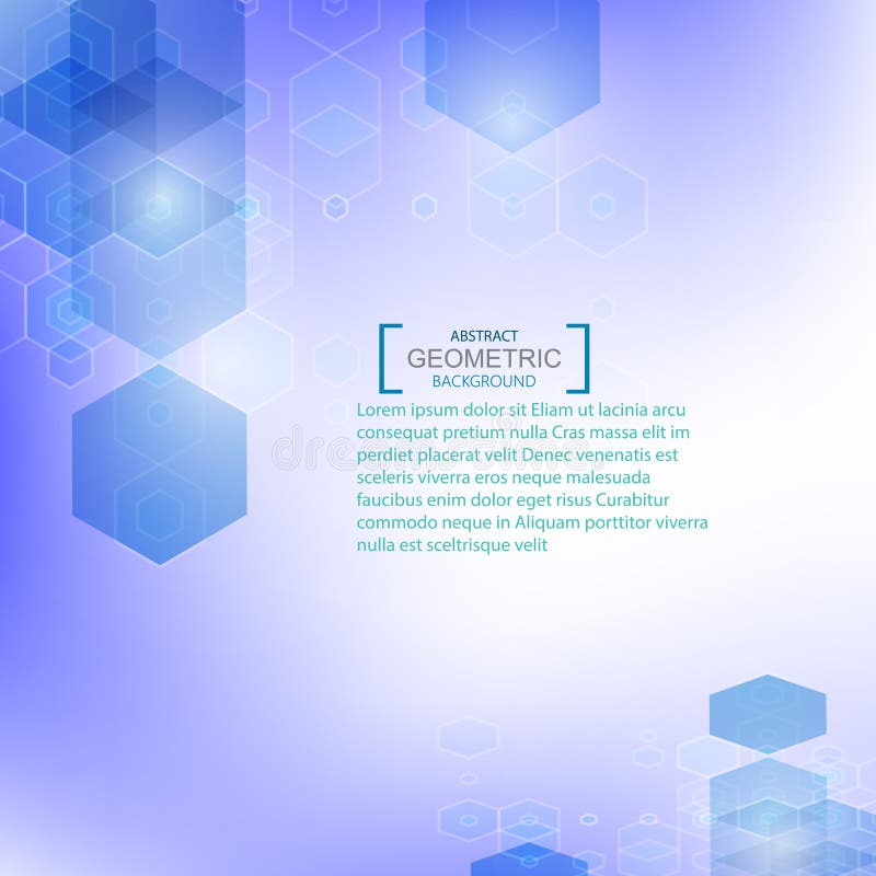 Vector Abstract Science Background. Hexagon Transparent Blue Geometric ...