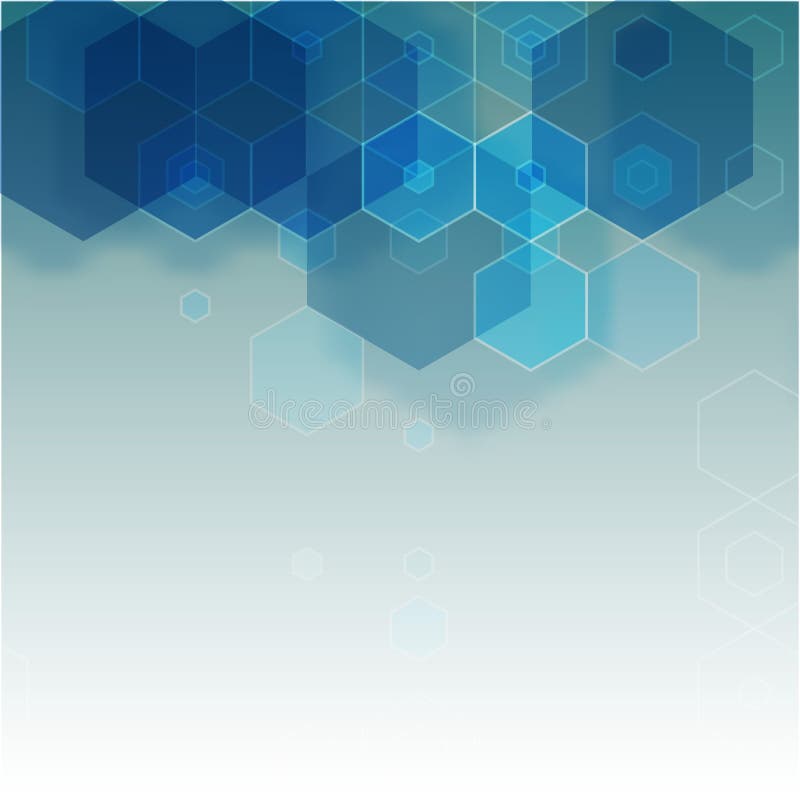 Vector Abstract Science Background. Hexagon Transparent Blue Geometric ...