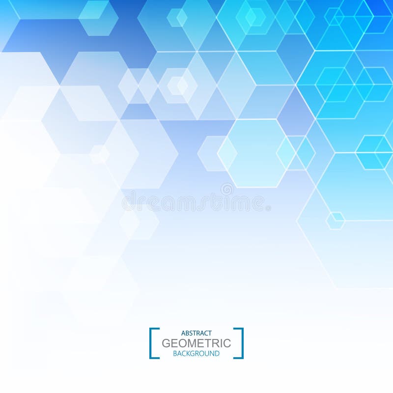 Vector Abstract Science Background. Hexagon Transparent Blue Geometric ...