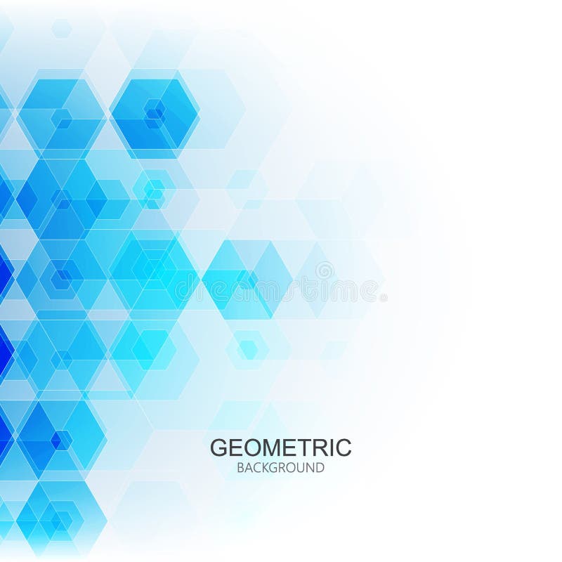 Vector Abstract Science Background. Hexagon Transparent Blue Geometric ...