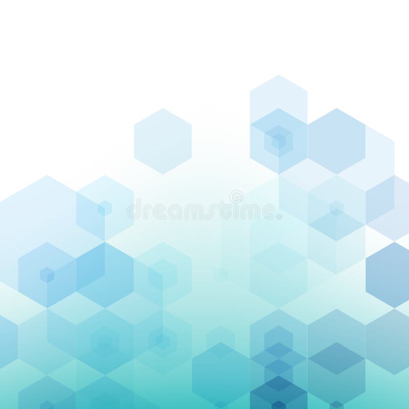 Vector Abstract Science Background. Hexagon Transparent Blue Geometric ...