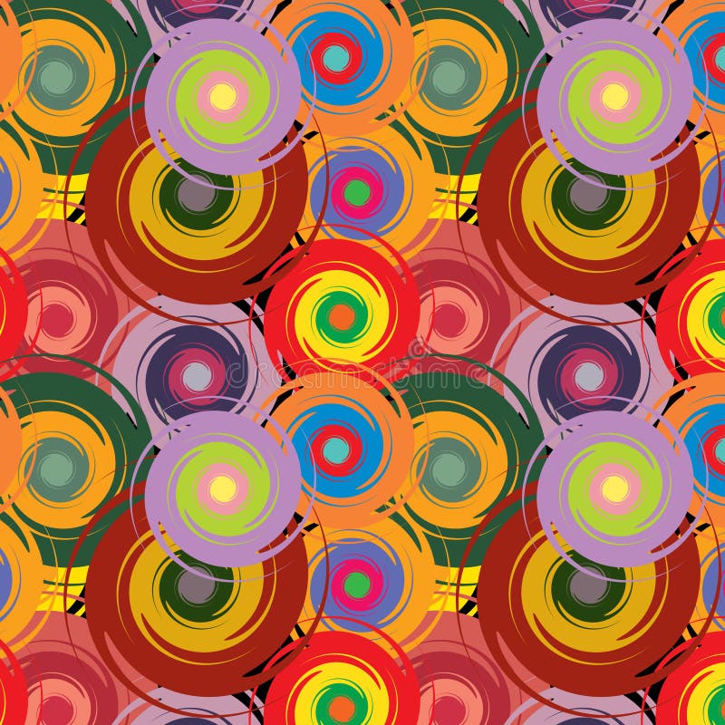 Vector Multicolor Circles Seamless Pattern Stock Vector - Illustration ...