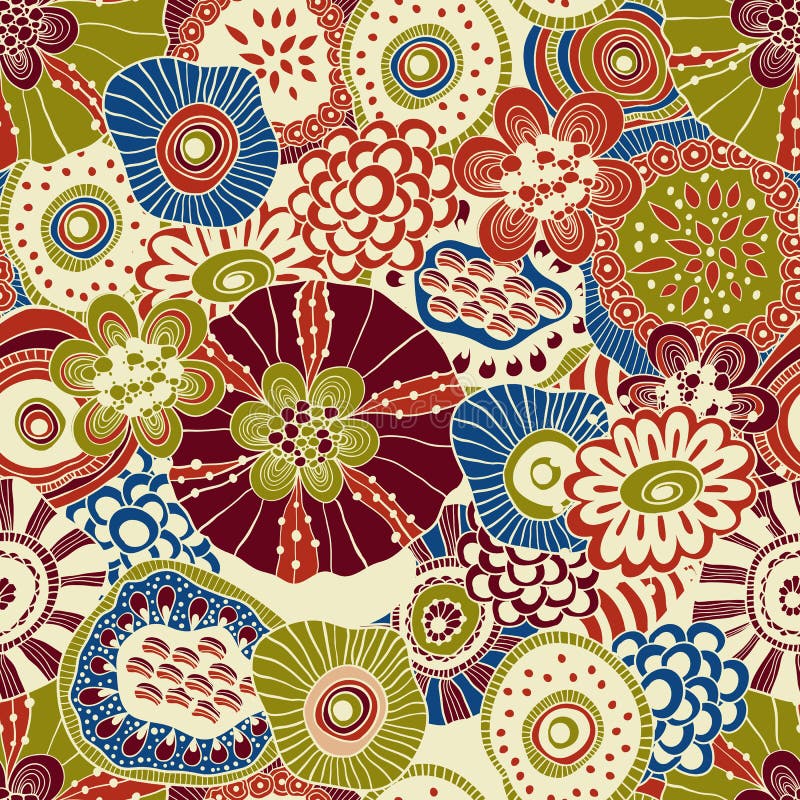 Vector Abstract Seamless Floral Composition Stock Vector - Illustration ...