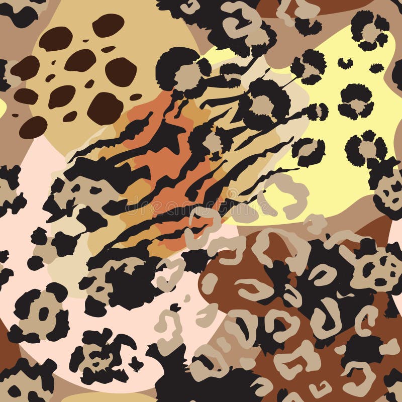 Vector Abstract Seamless Pattern with Animal Skin Motifs. Stock Vector ...