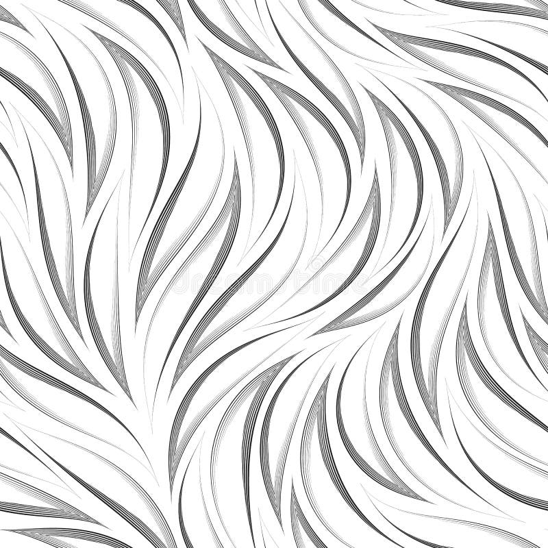 Vector Abstract Seamless Pattern of Curved Thin Lines. Graceful Pattern ...