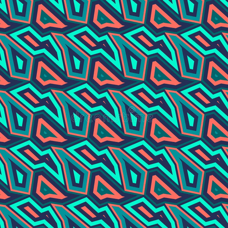 Vector Abstract Seamless Pattern with Geometric Shapes, Colorful ...