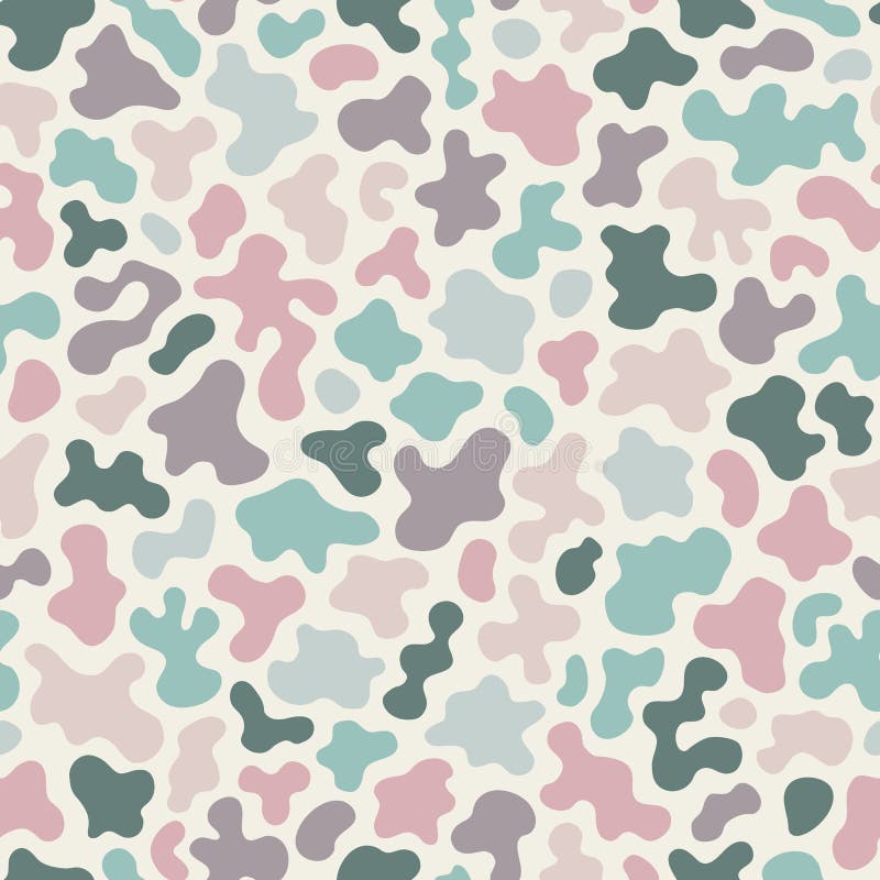 Vector Abstract Seamless Pattern with Organic Shapes, Colorful Fluid ...